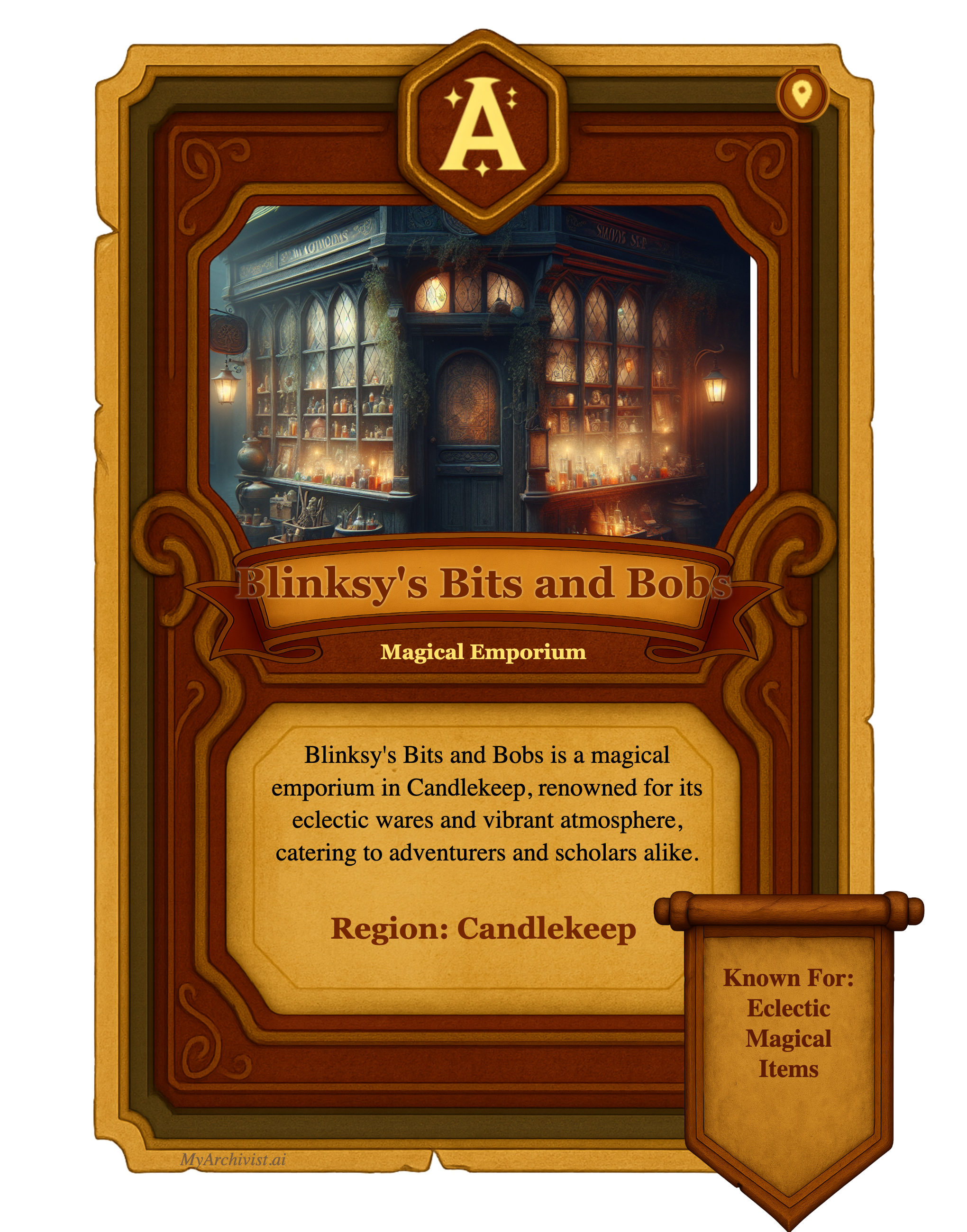 Blinksy's Bits and Bobs - Location Trading Card | Archivist